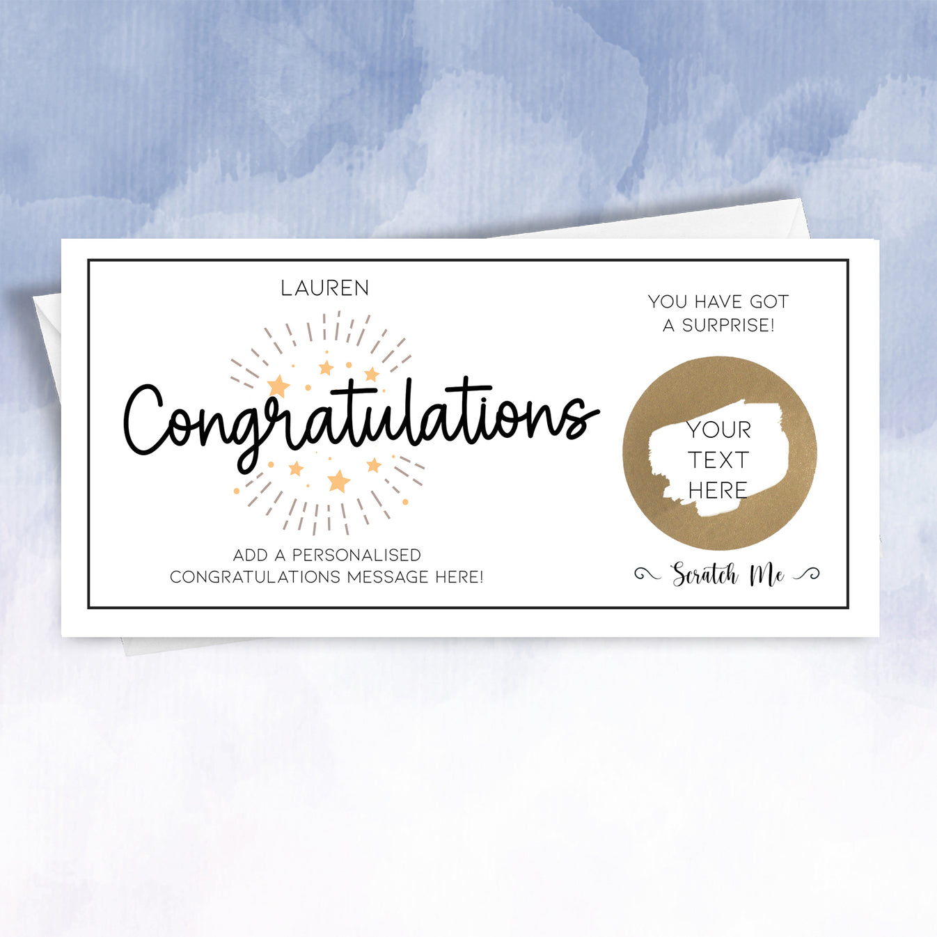 Personalised Scratch off Congratulations Card – SquidgeMakes