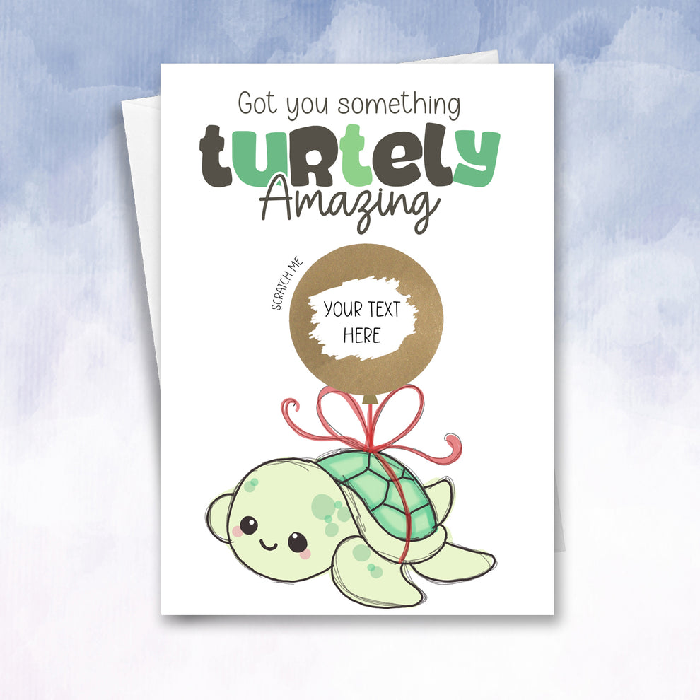 Turtley Amazing Turtle Scratch off Card – SquidgeMakes